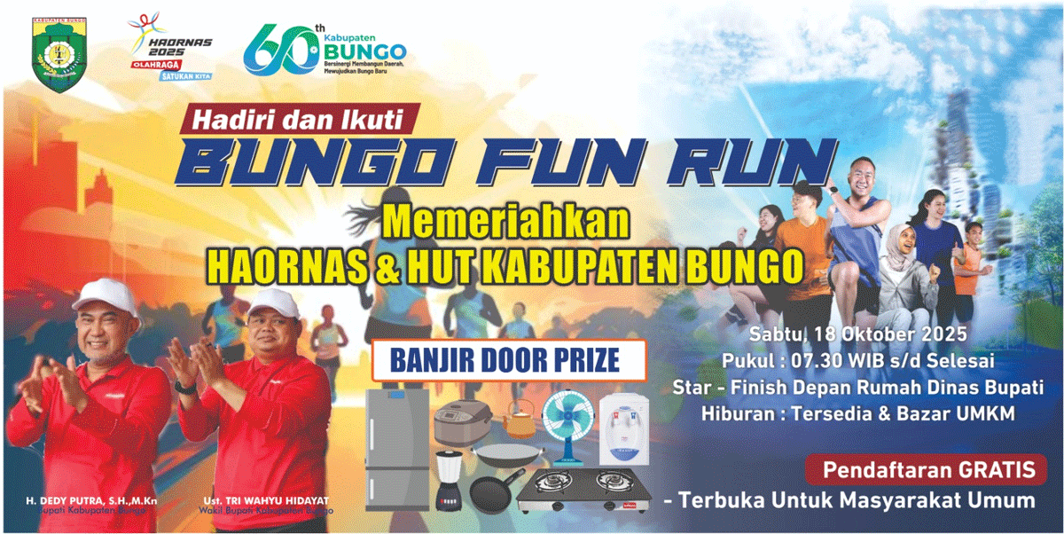 Gratis, Ayo Buruan Daftar Jadi Peserta Bungo Fun Run, Dapatkan Hadiah ...