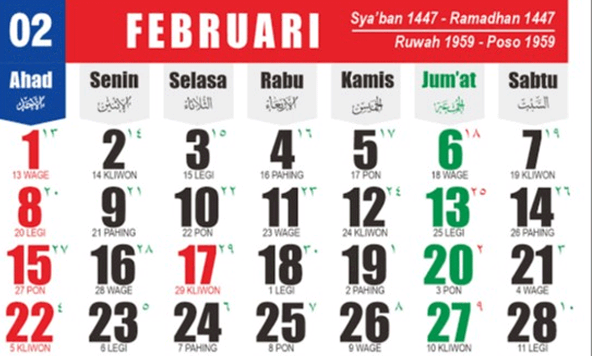 Hore, Ada Long Weekend di Februari 2026, Ini Tanggalnya » Tirasonline.com