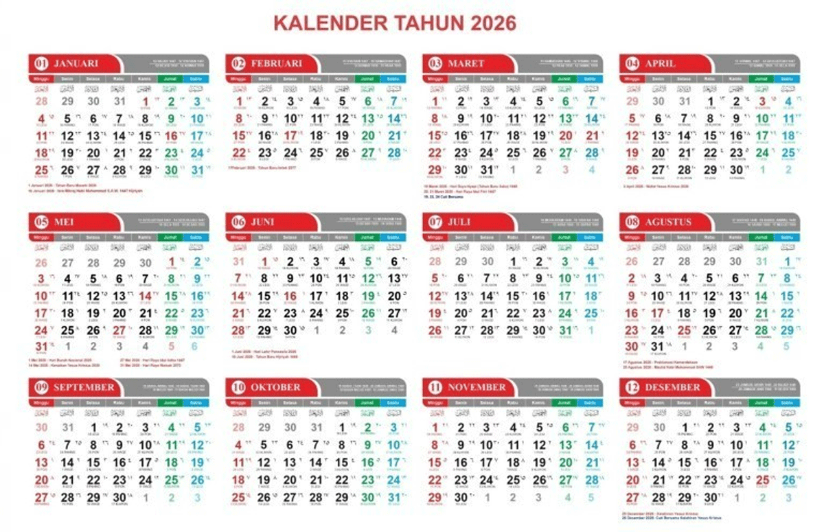 Selain Tanggal Cantik, Ada Bulan Tanpa Tanggal Merah di Kalender Tahun ...